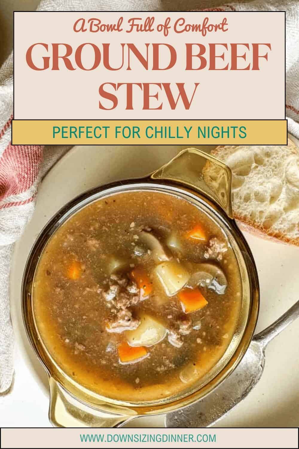 Ground Beef Stew - Downsizing Dinner